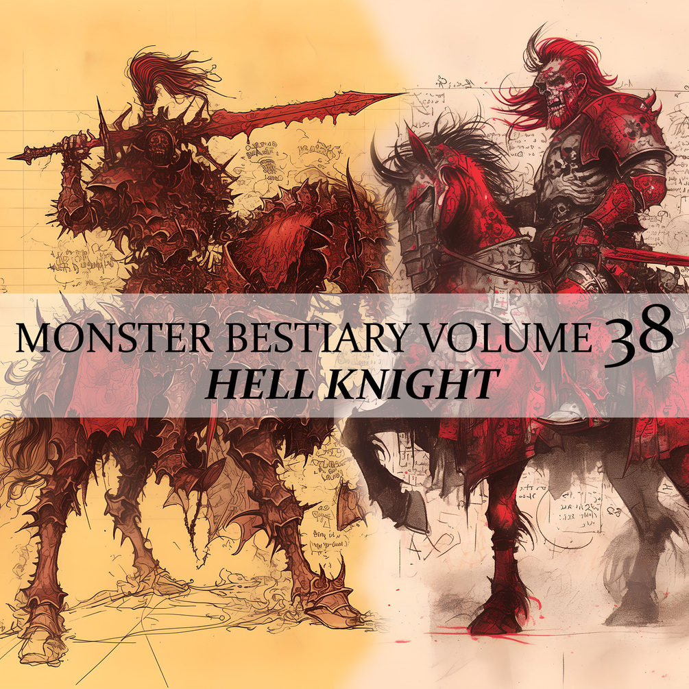 9 Page Monster Bestiary Chapter 38, Monster Encyclopedia Vol 38, 9 JPG Hell Knight War Rider ...