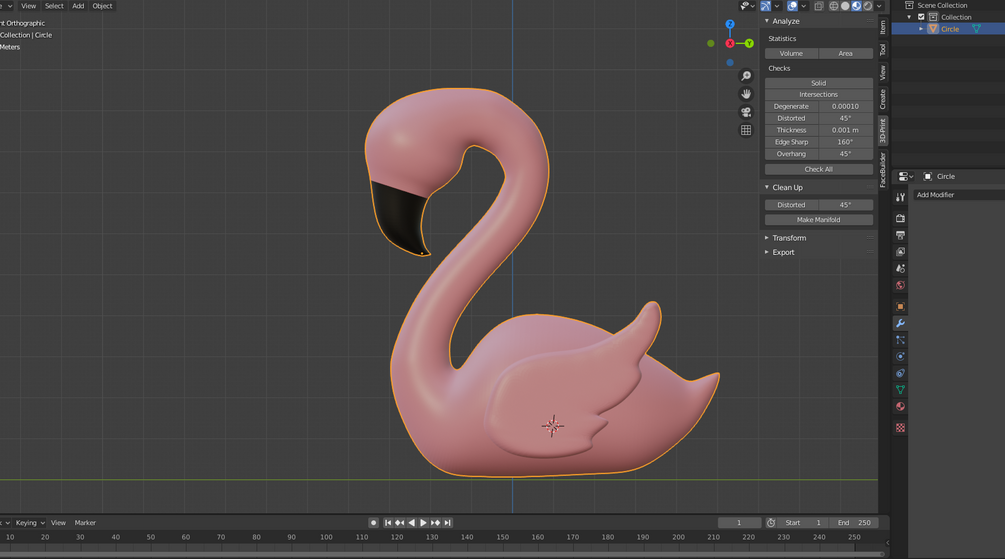 CUTE FLAMINGO. BLENDER AND STL
