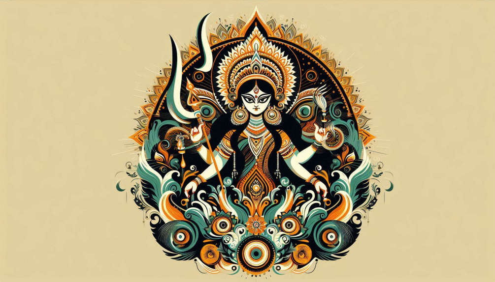 🌸 Explore the Divine Beauty of Abstract Durga Mata as Shailaputri 🌺 # ...