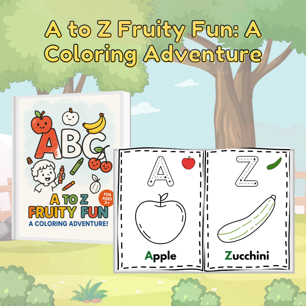 A to Z Fruity Fun: A Coloring Adventure