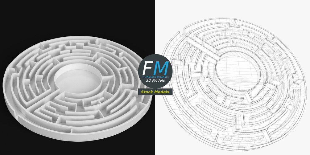 3D MODEL - Circular labyrinth