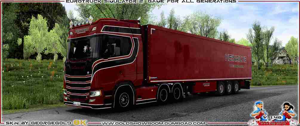 ETS 2 Skin Combo Scania S NG Heinrichs Thermo Red