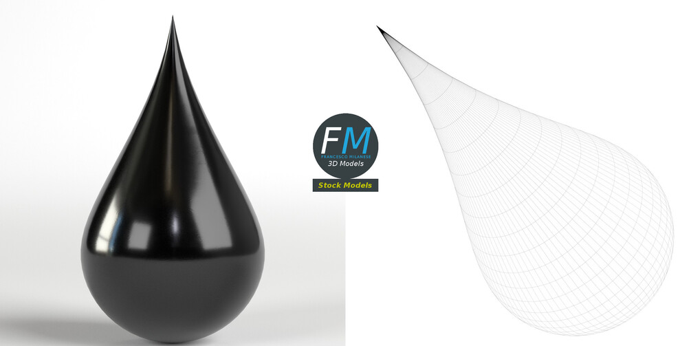 3D MODEL - Stylized ink drop