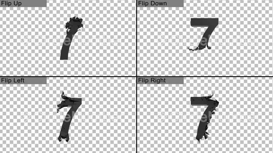 Number (7) paper flip