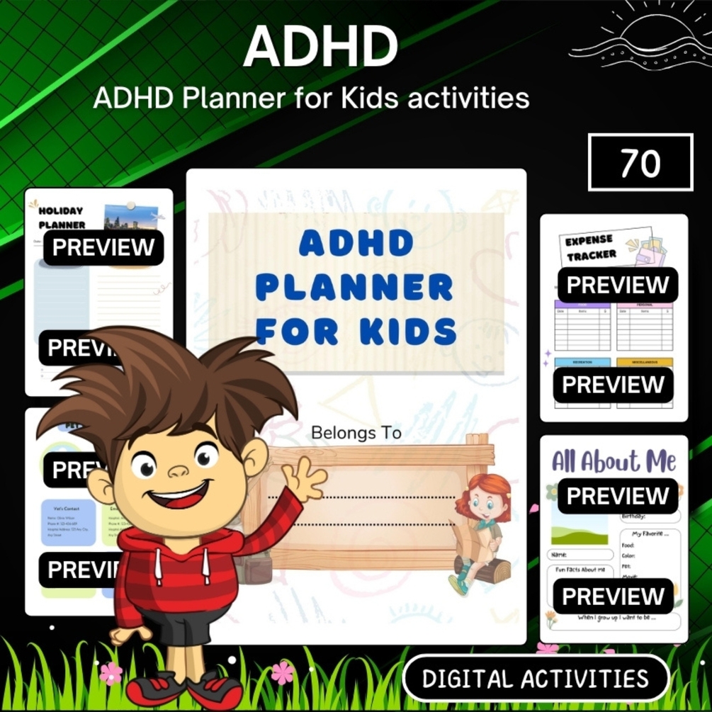 ADHD Planner for Kids Weekly chores