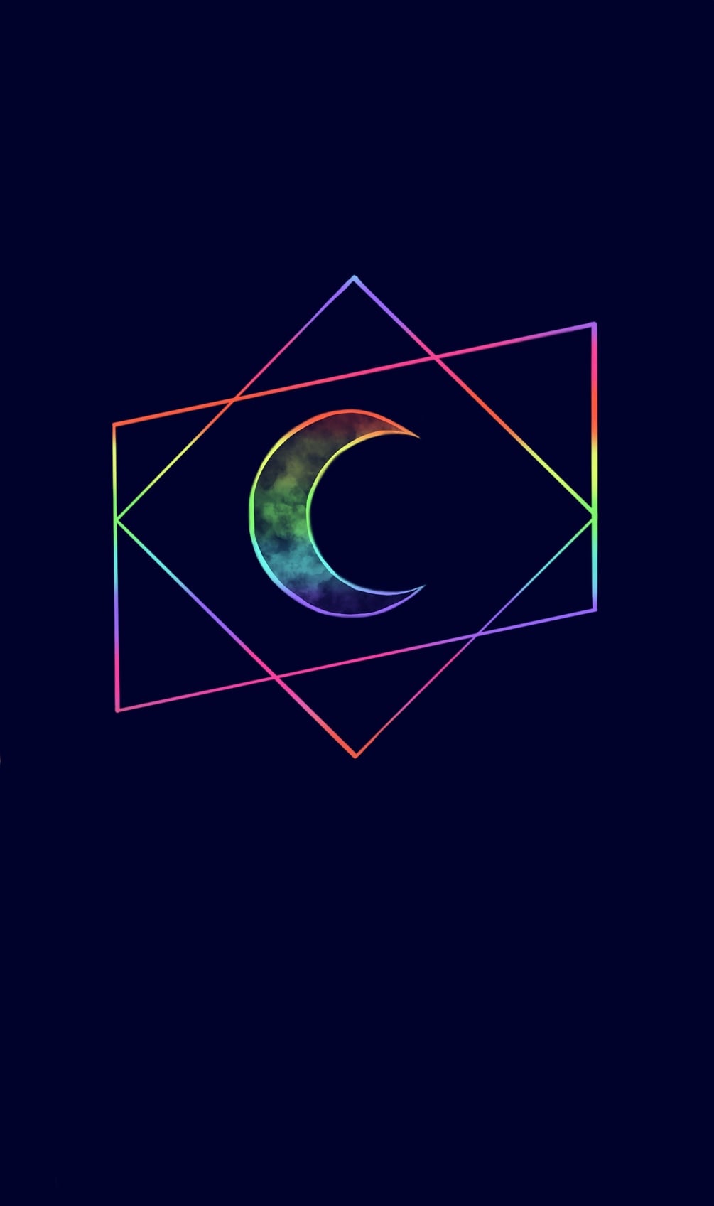 Rainbow crescent moon