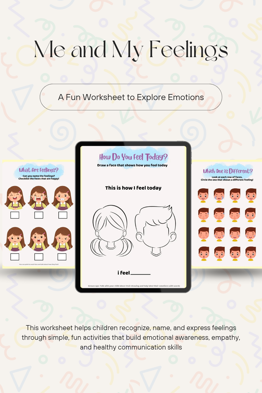 Me and My Feelings – Preschool Worksheet Pack (10 Pages)