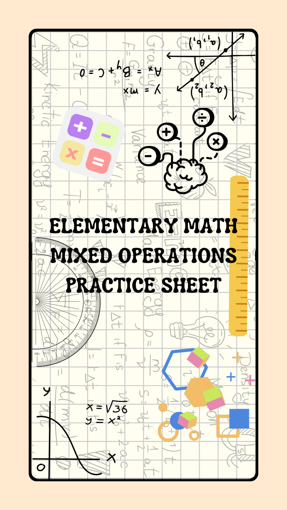 ELEMENTARY MATH MIXED OPERATIONS PRACTICE SHEET
