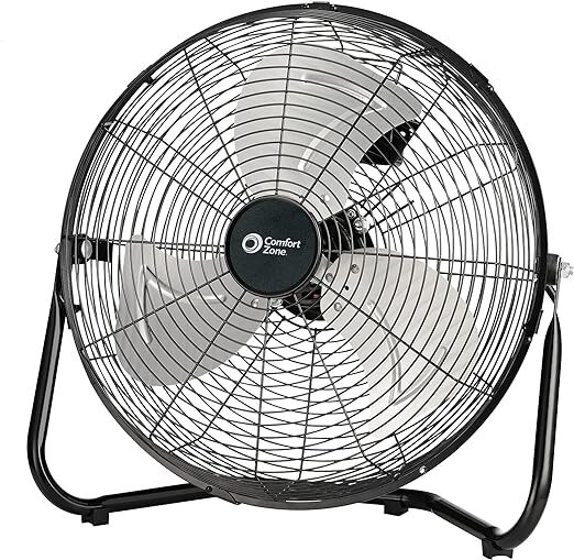 Comfort Zone CZHV12B High Velocity Cradle Fan | 3 Speed, 12 Inch Fan ...