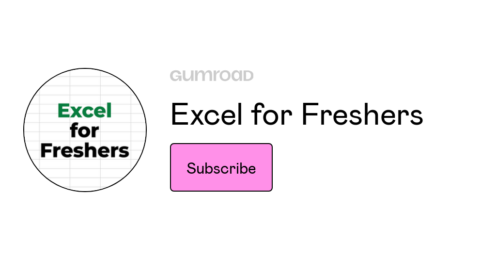 Excel for Freshers