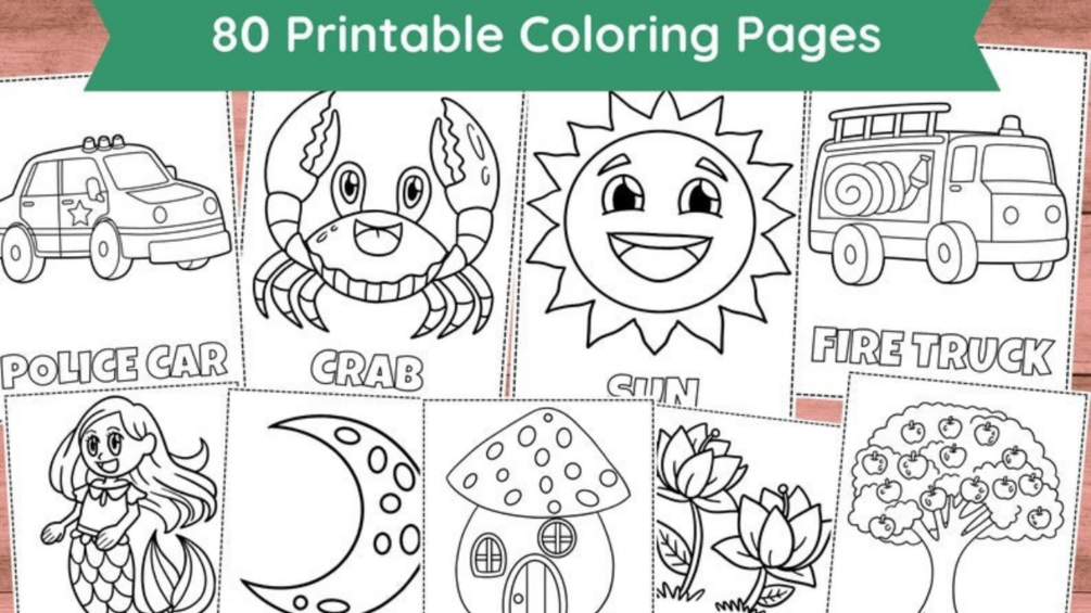 80 Fun Coloring Pages! Kids, Toddlers, Preschool