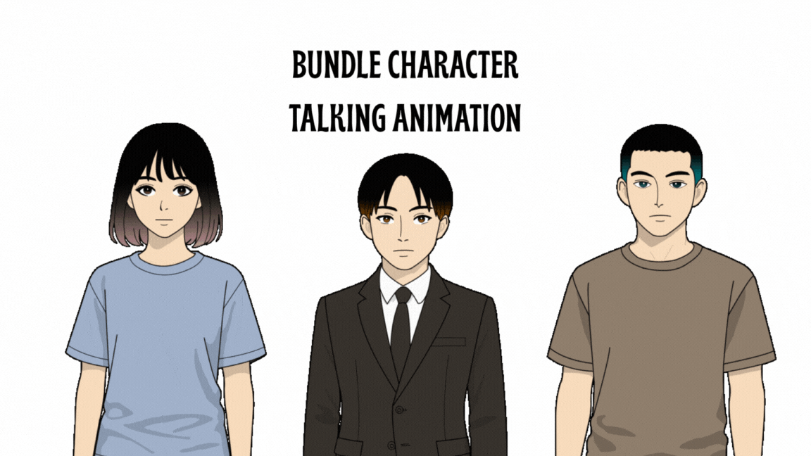 Anime Talking Character Bundle – 3 Unique 2D Characters Vol 5 (MOV ...