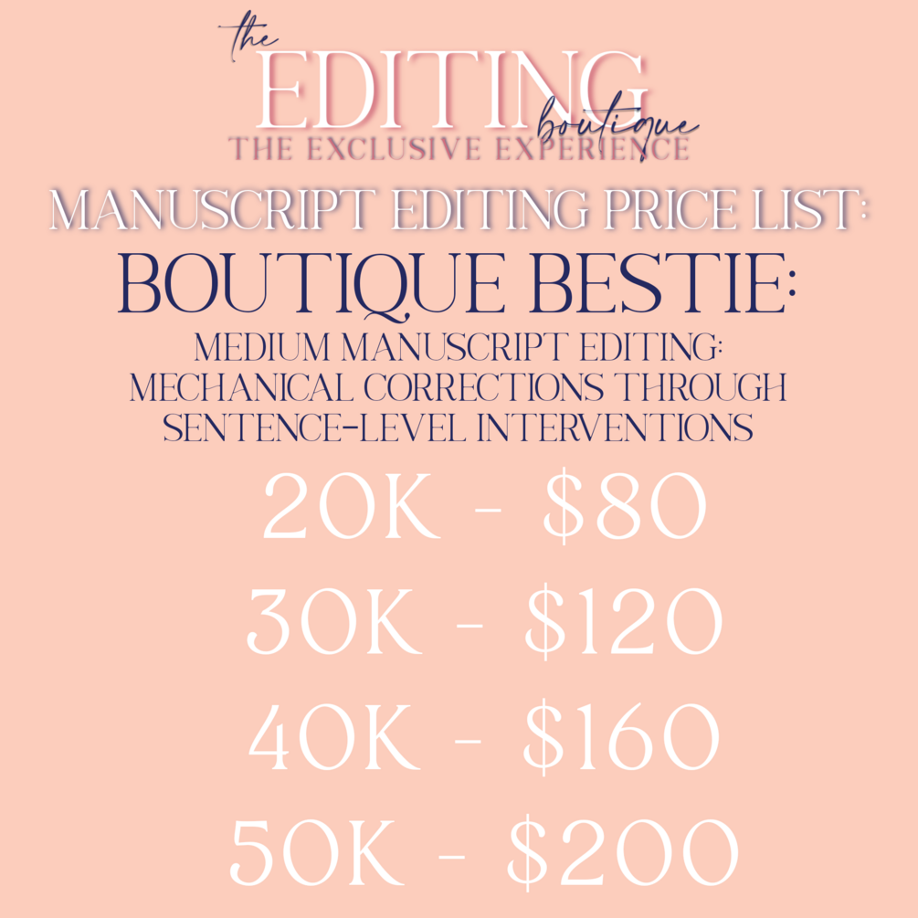 Boutique Bestie Manuscript Editing Package