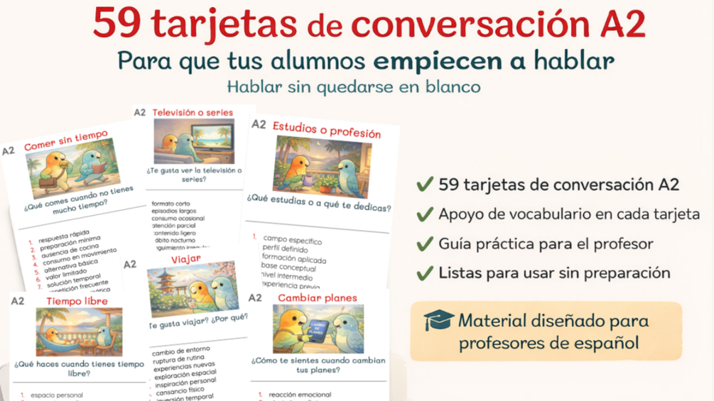 59 A2 Spanish Conversation Cards for Teachers Printable speaking ...
