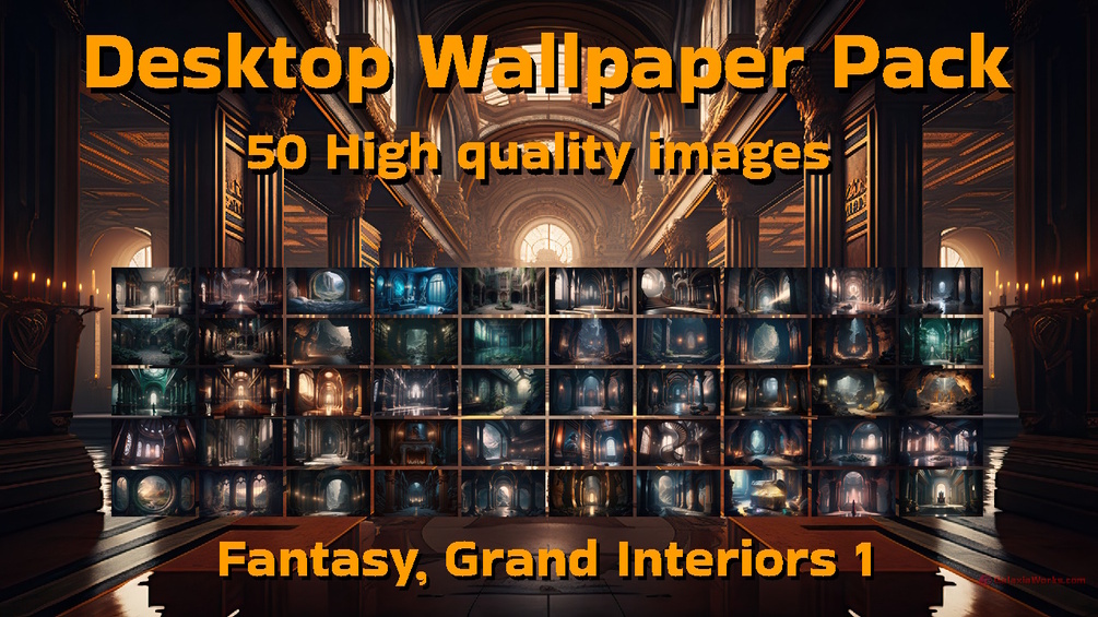Desktop Wallpaper Pack, Fantasy, Grand Interiors 1, containing 50 high ...