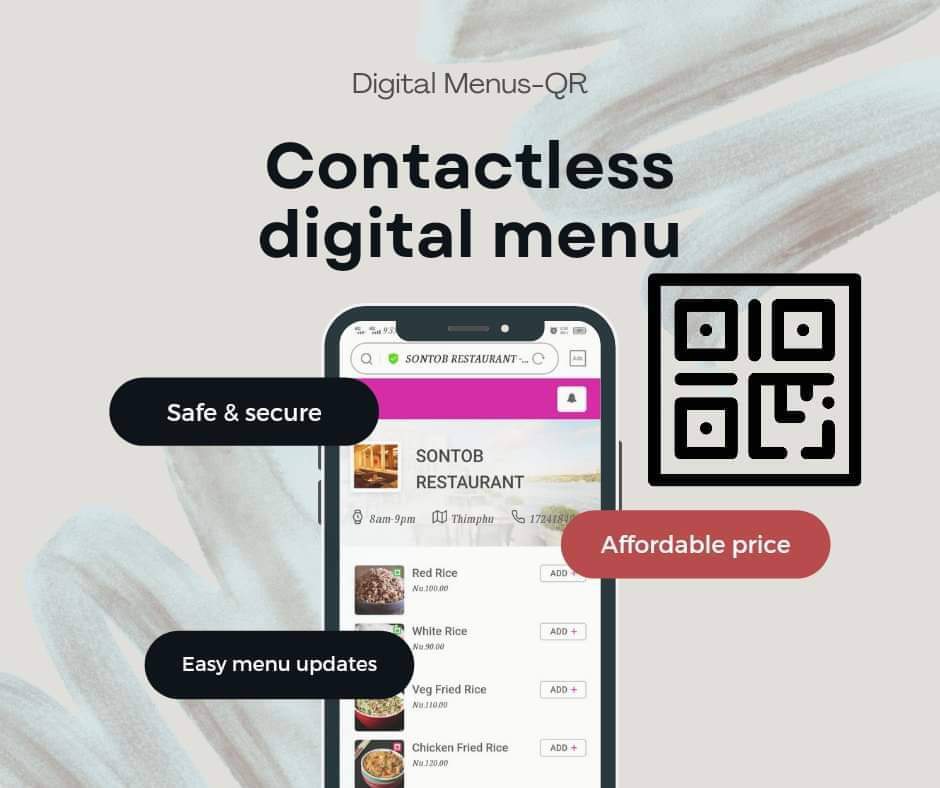 Contactless digital menu