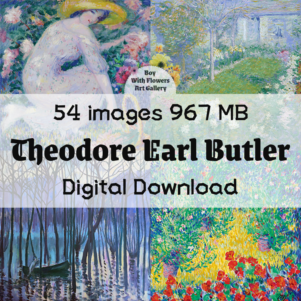 54 digital images of Theodore Earl Butler paintings, people landscape ...