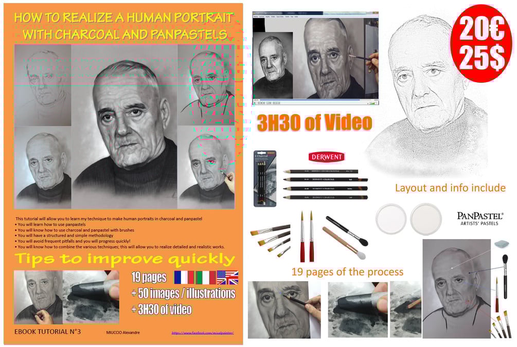 HOW TO REALIZE A HUMAN PORTRAIT WITH CHARCOAL AND PANPASTEL