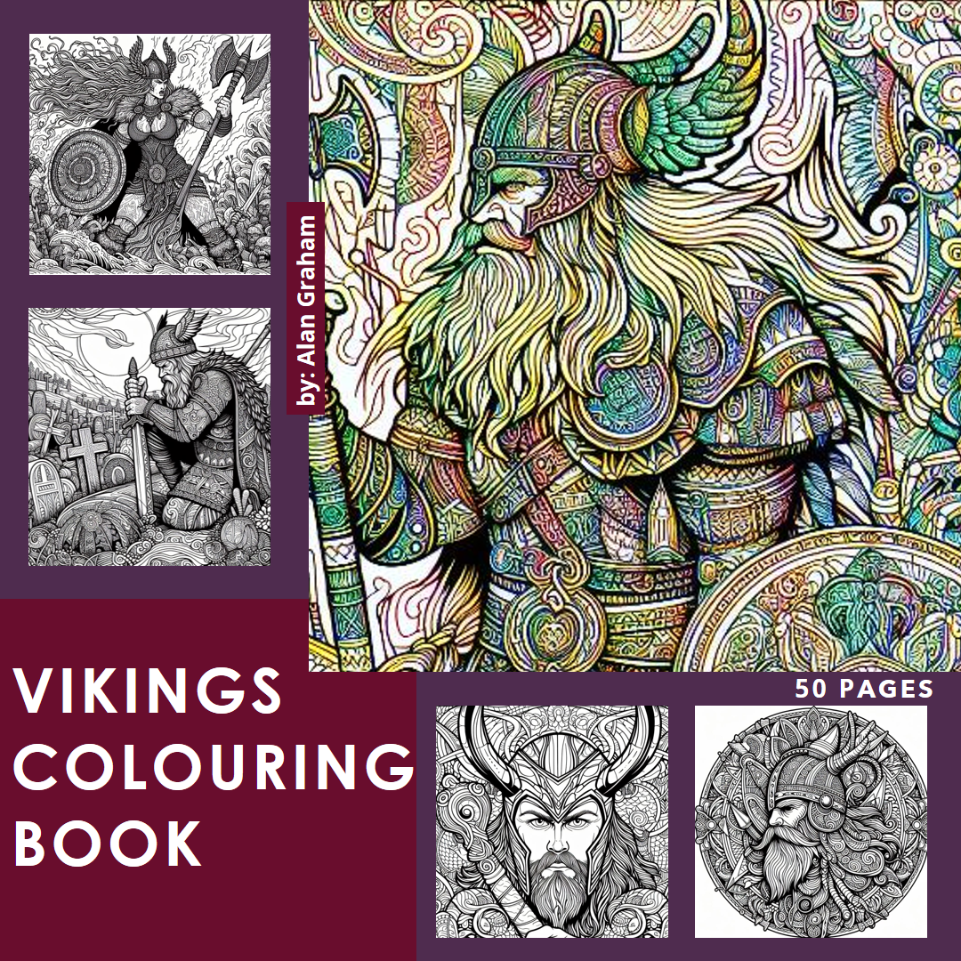 50 Vikings Coloring Pages -Art Viking, Coloring Book, Fun Adult or Kids ...