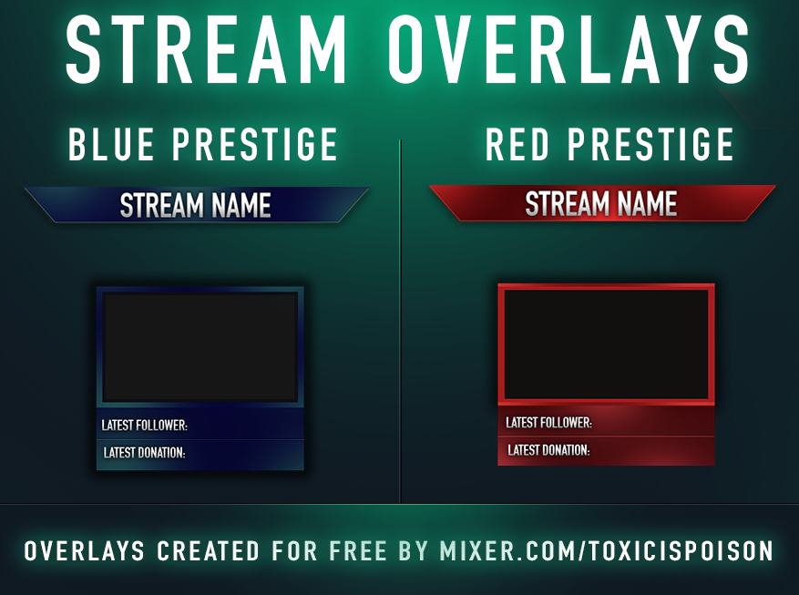 Blue and Red Prestige - Mixer.com or Twitch.TV Stream Overlays