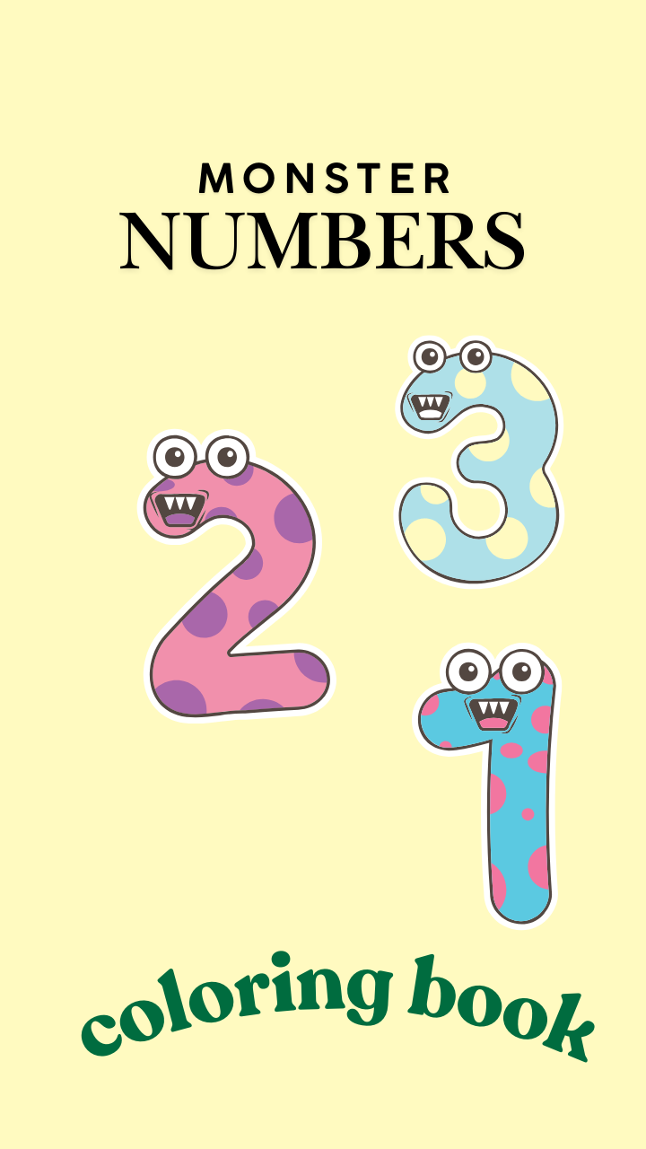 monster numbers Coloring Book