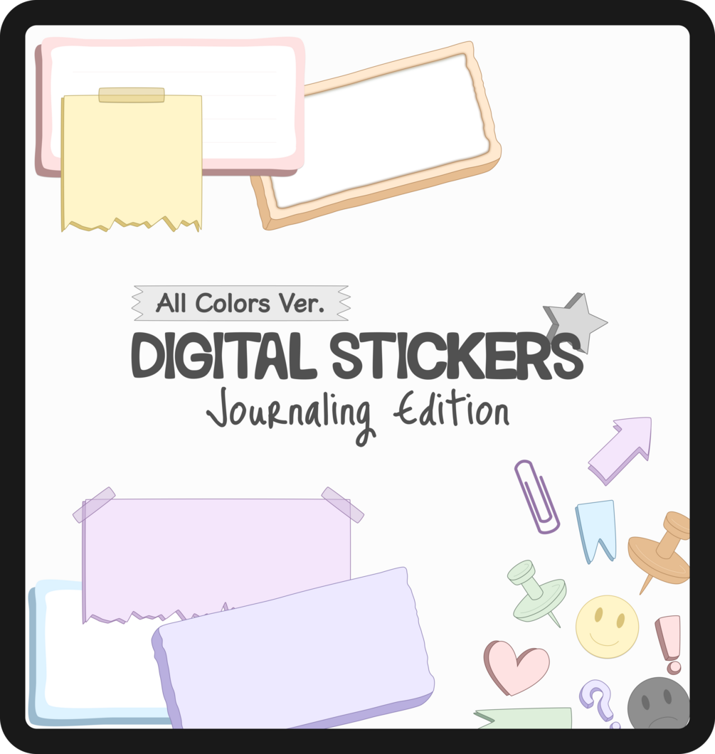 Journaling Digital Sticker Set - Red Version