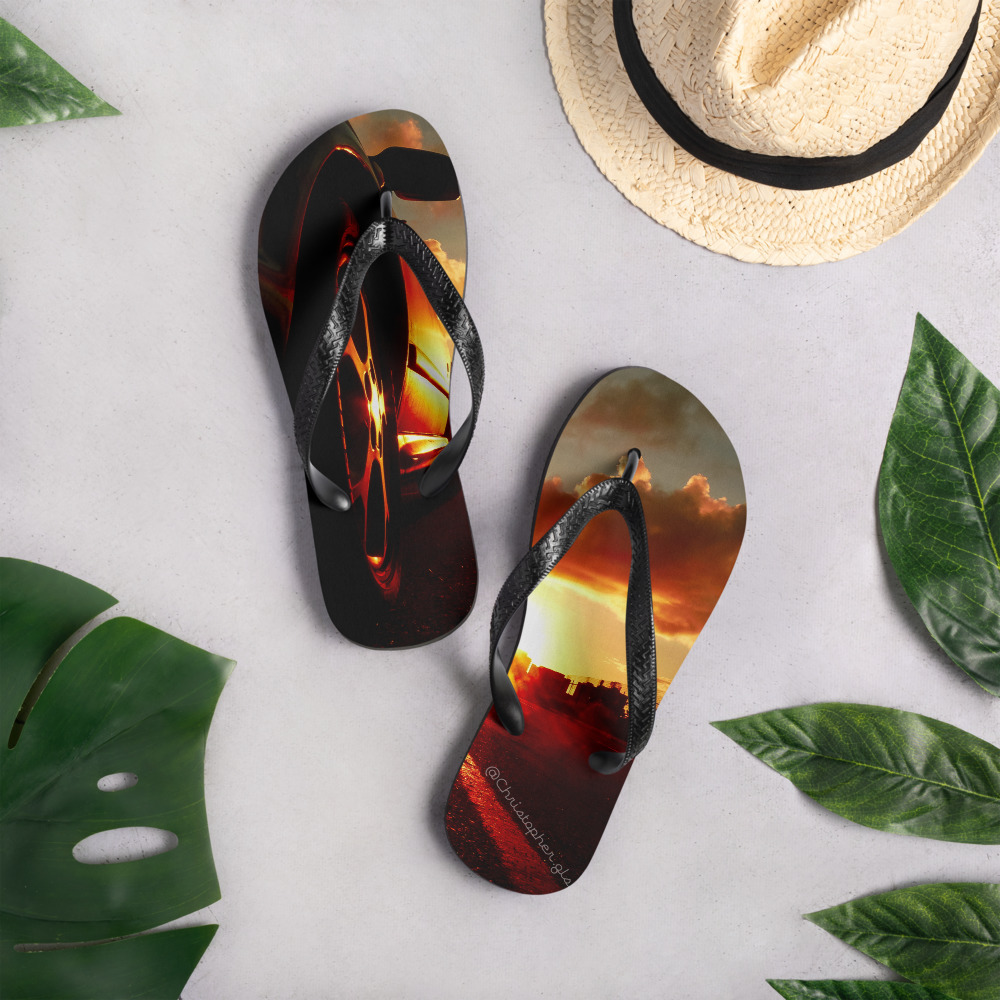 Sunset Car Flip Flops