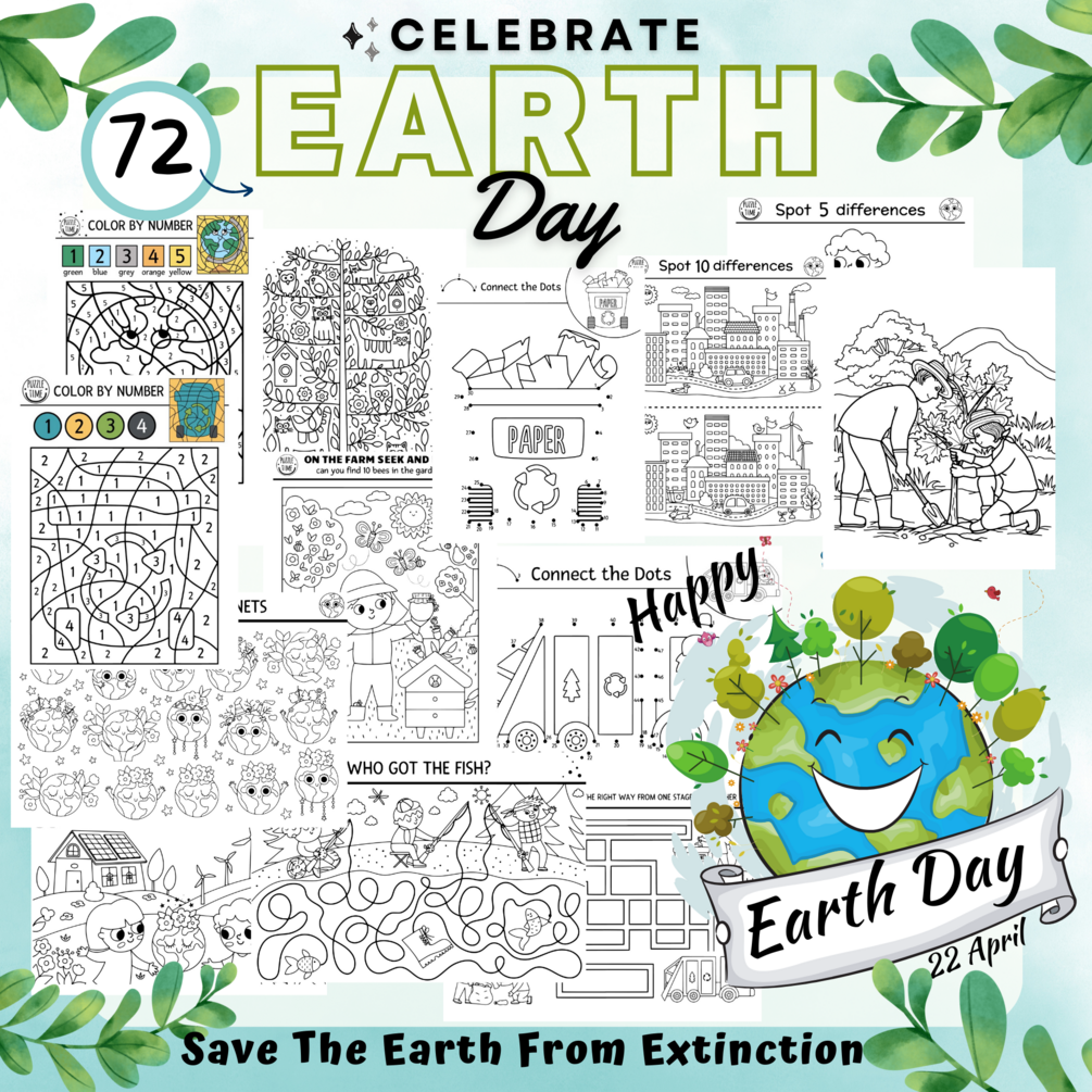 Earth Day Activities & Worksheets: Word Search-Crossword-Color By ...