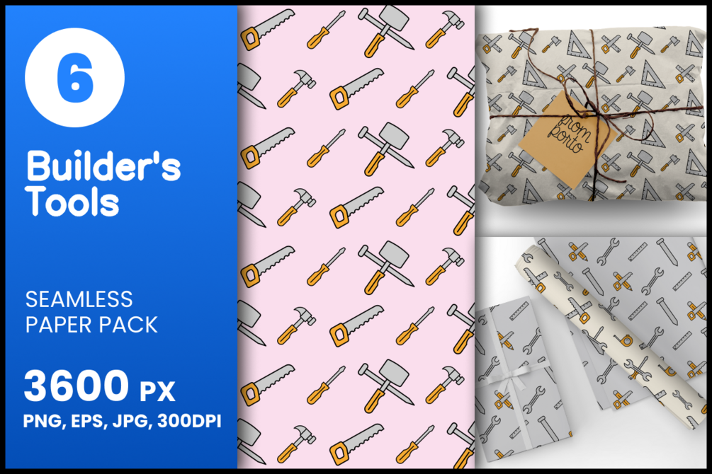 Builders Tools 6 Seamless Patterns
