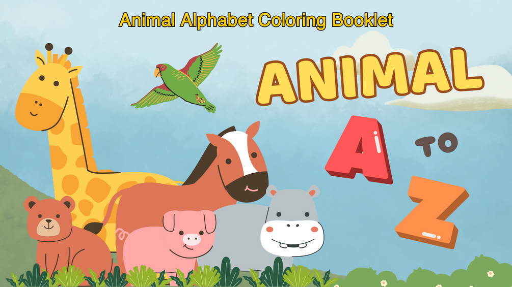 Animal Alphabet Coloring Book (Grayscale Edition) – Learn ABC with Animals!