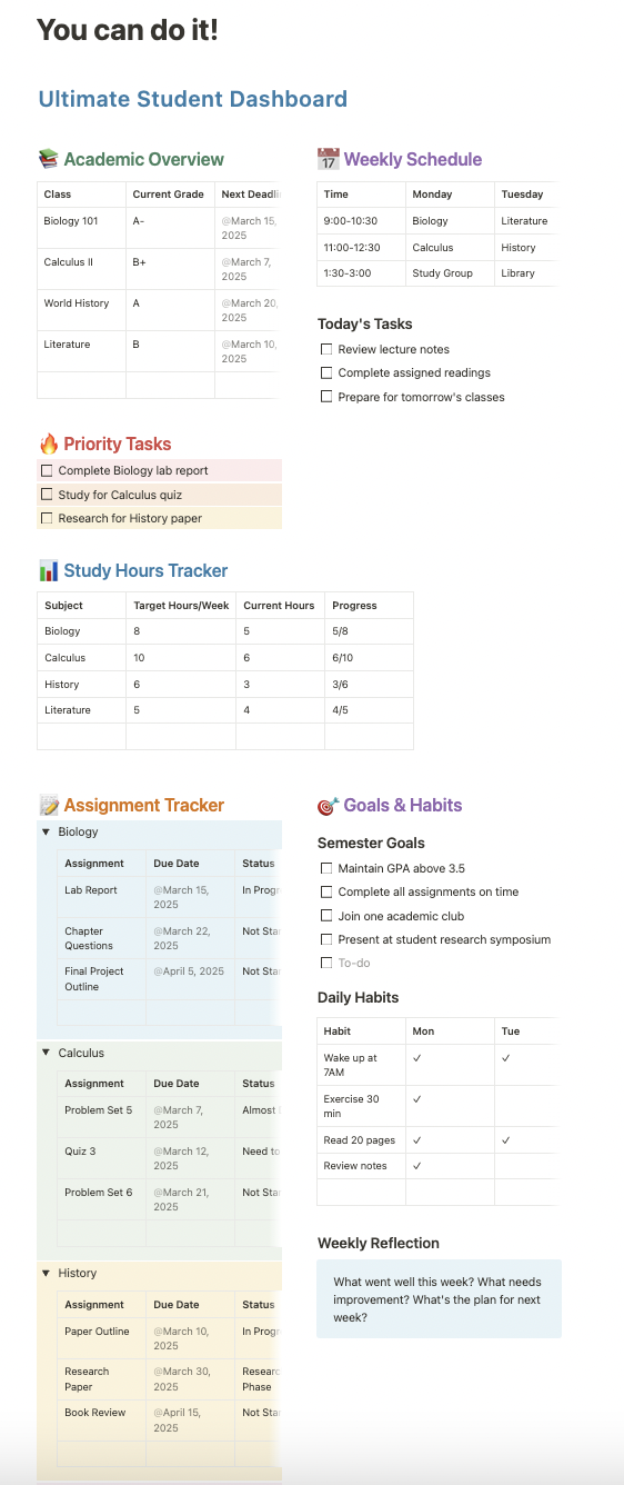 Ultimate Study planner