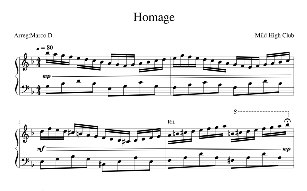 Homage / Mild High Club SHEET + MIDI
