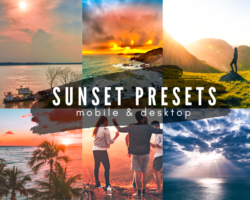 5 SUNSET Lightroom mobile & desktop PRESETS, Influencer Blogger Presets ...
