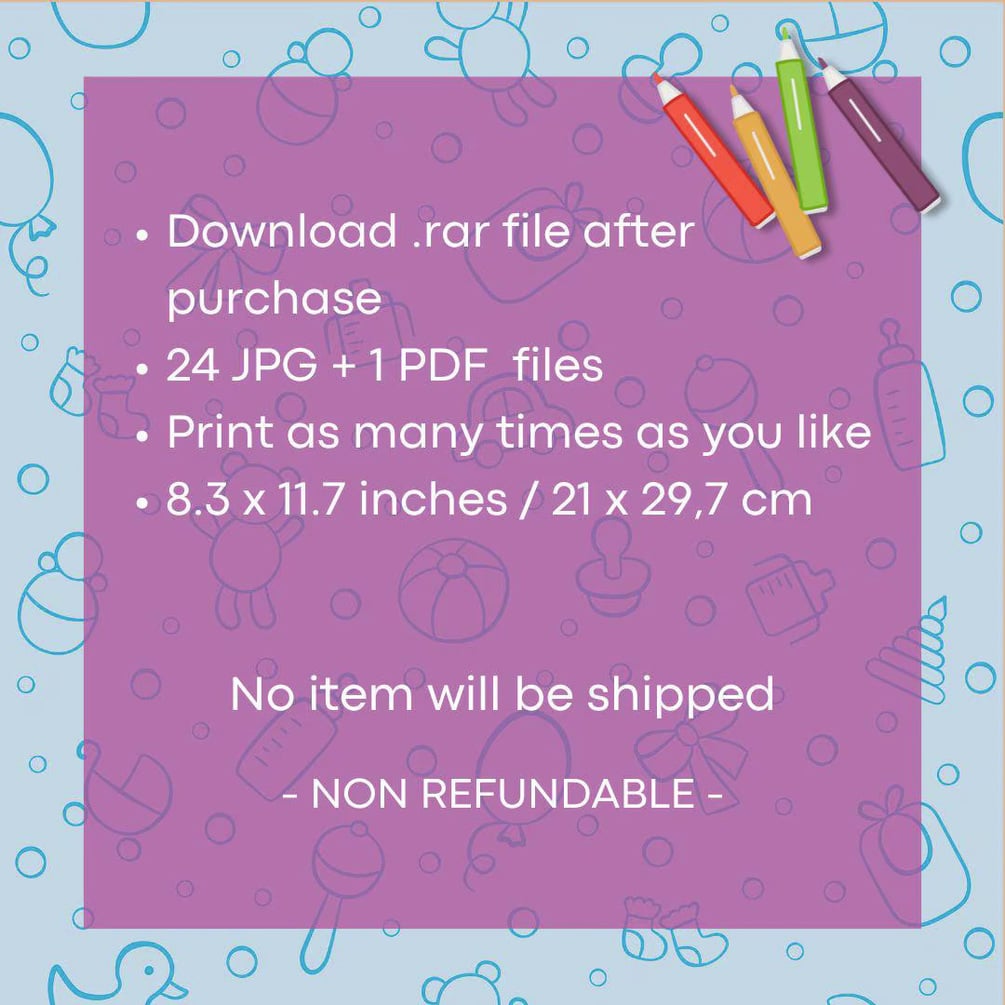 Printable coloring book for children, 24 pages : Vol. 2