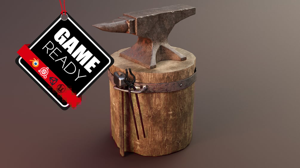 The blacksmith s set VR / AR / low-poly 3D model