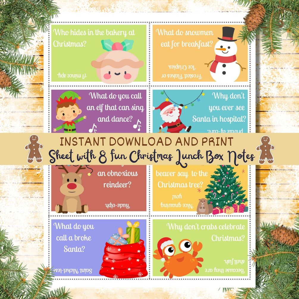 Kids Christmas Lunch Box Jokes (EN) Printable