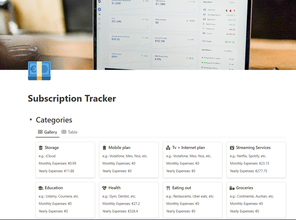 Subscription Tracker