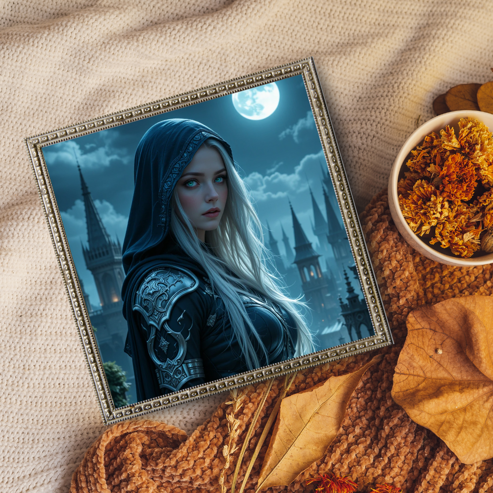 The Midnight Sentinel – Dark Elf Guardian Art Print