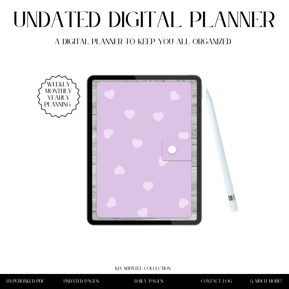 Undated Purple Heart Planner