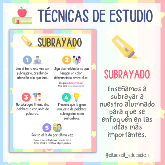 Técnicas de estudio: Subrayado