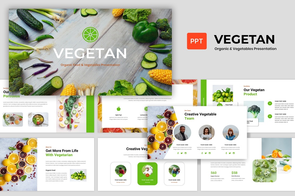 Vegetan - Organic Food & Vegetable Presentation PowerPoint Template
