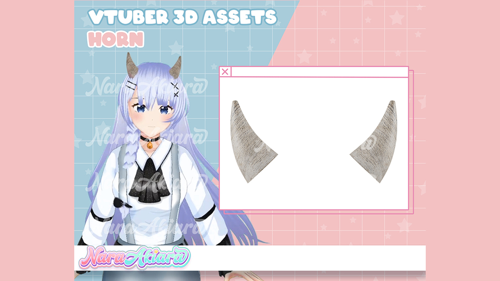 3D Vtuber Assets Horn V19 Vroid Commission, 3D assets ready to use ...
