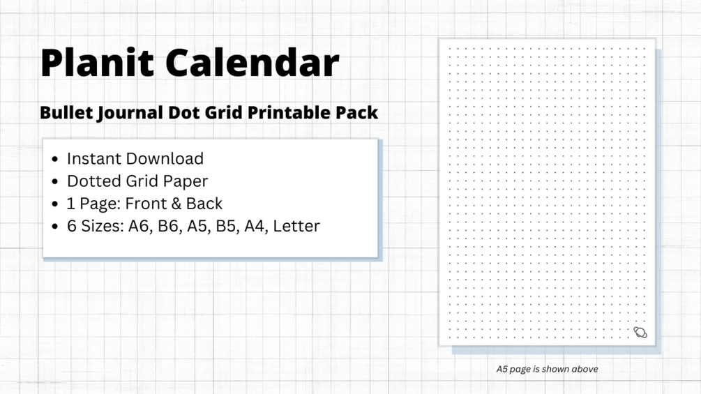 Bullet Journal Dot Grid Printables Pack