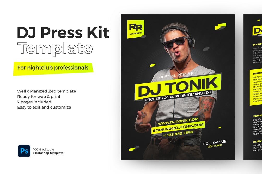 Dark DJ Press Kit / EPK Template