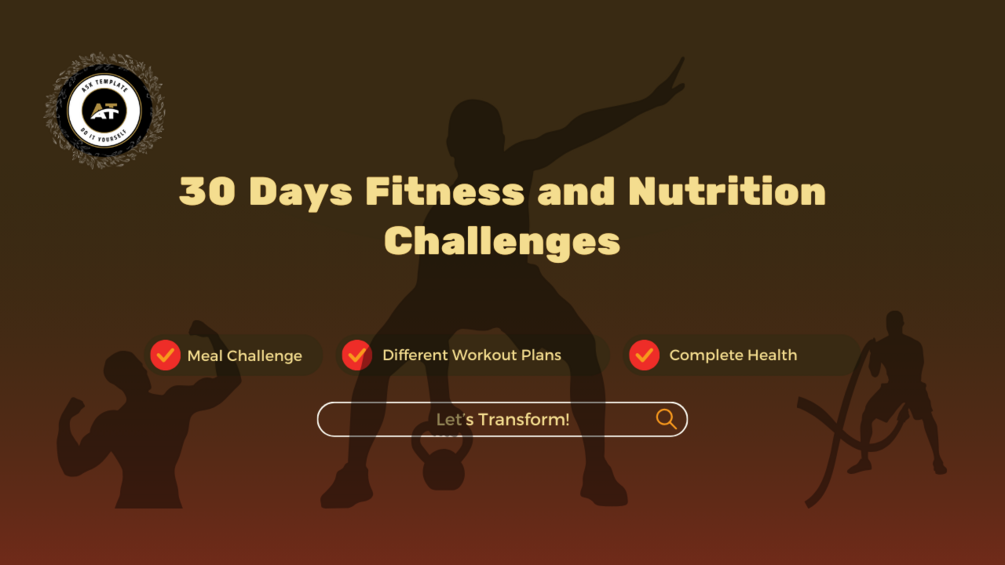 30 Days Fitness and Nutrition Challenges Canva Templates