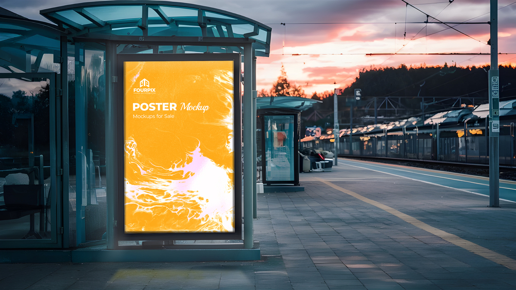 STATION POSTER ADVERTISEMENT MOCKUP