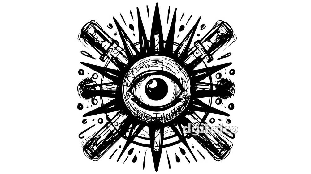 Punk Rock Ink to Vector All Seeing Eye - Graphic Design Package