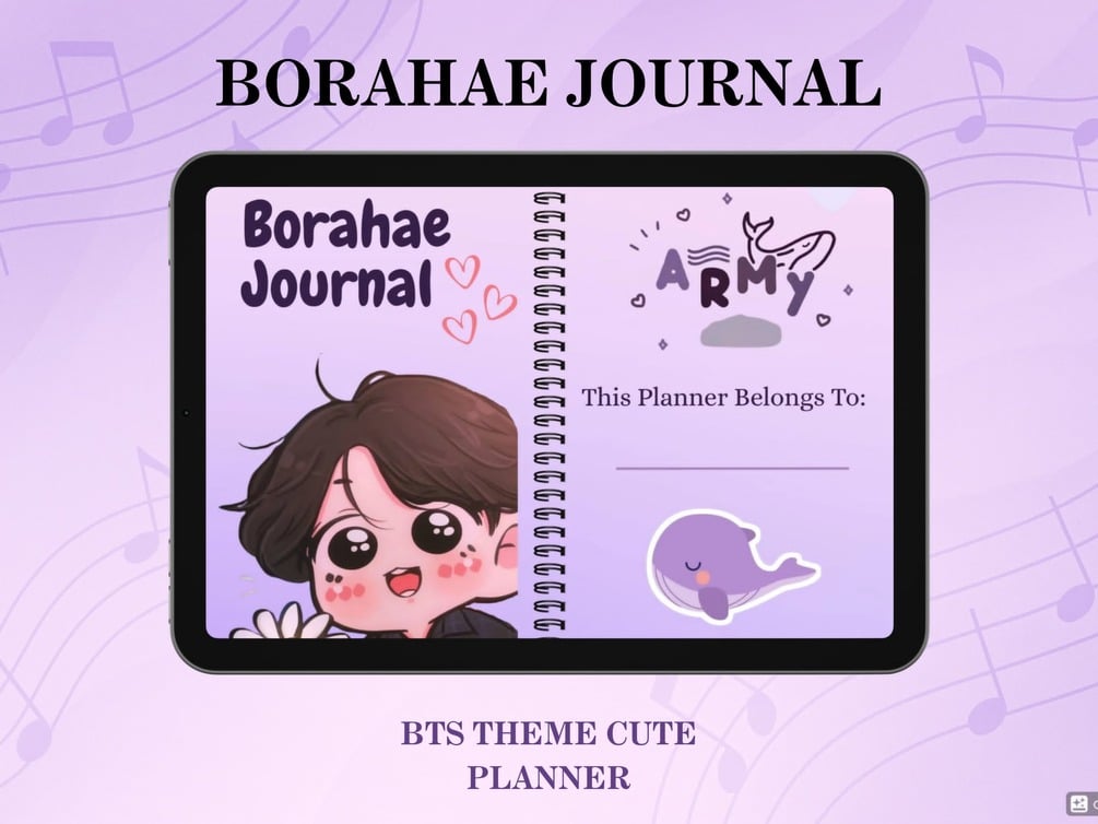 BTS Digital Planner - Undated BTS Planner - Cute BTS Planner For Army ...