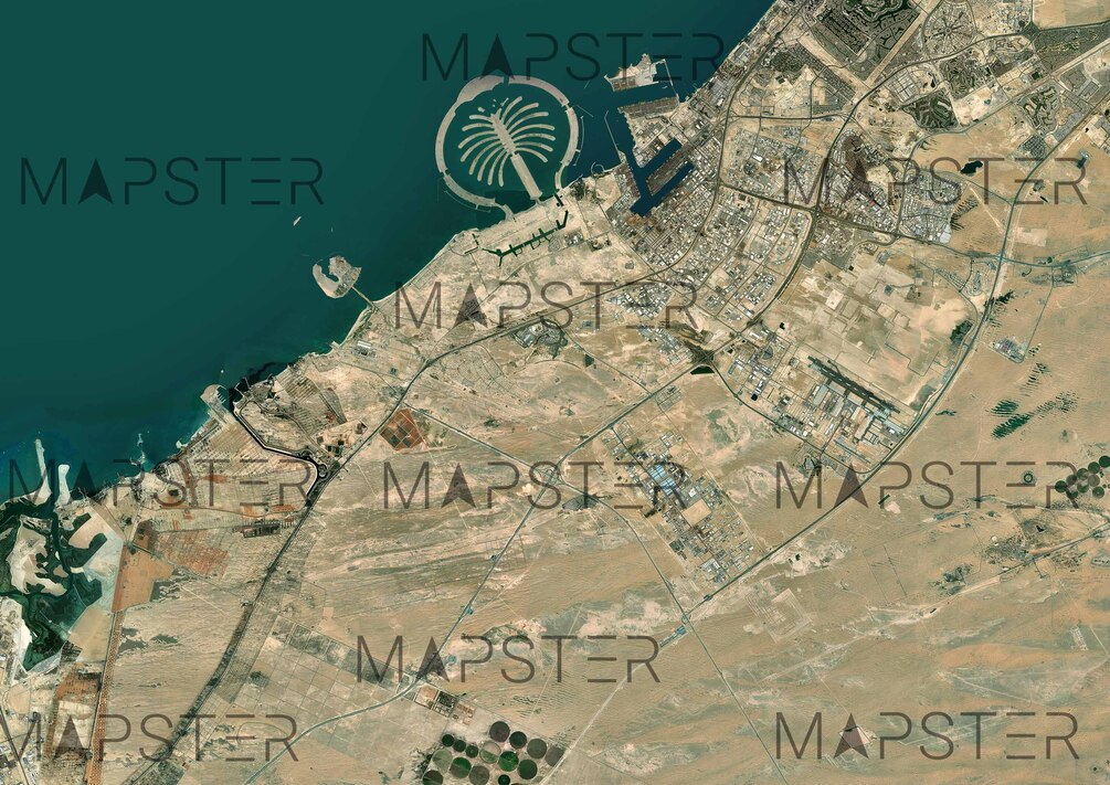 UAE & northern Emirates: Satellite Map