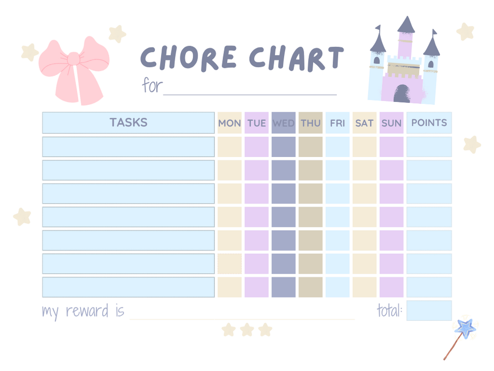 Princess Chore Chart